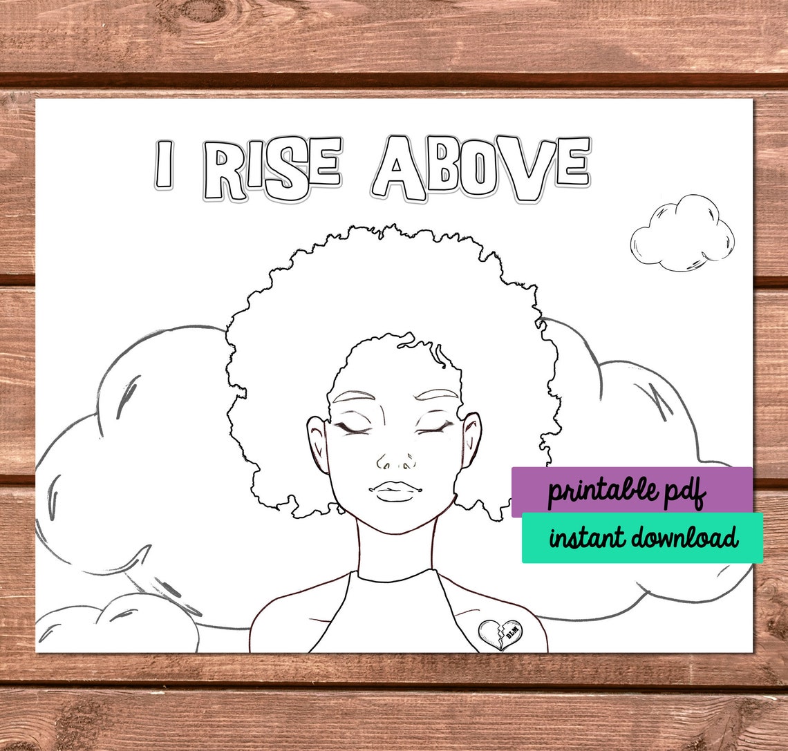 Black Lives Matter Coloring Page - African-american Woman_i Will Rise ...