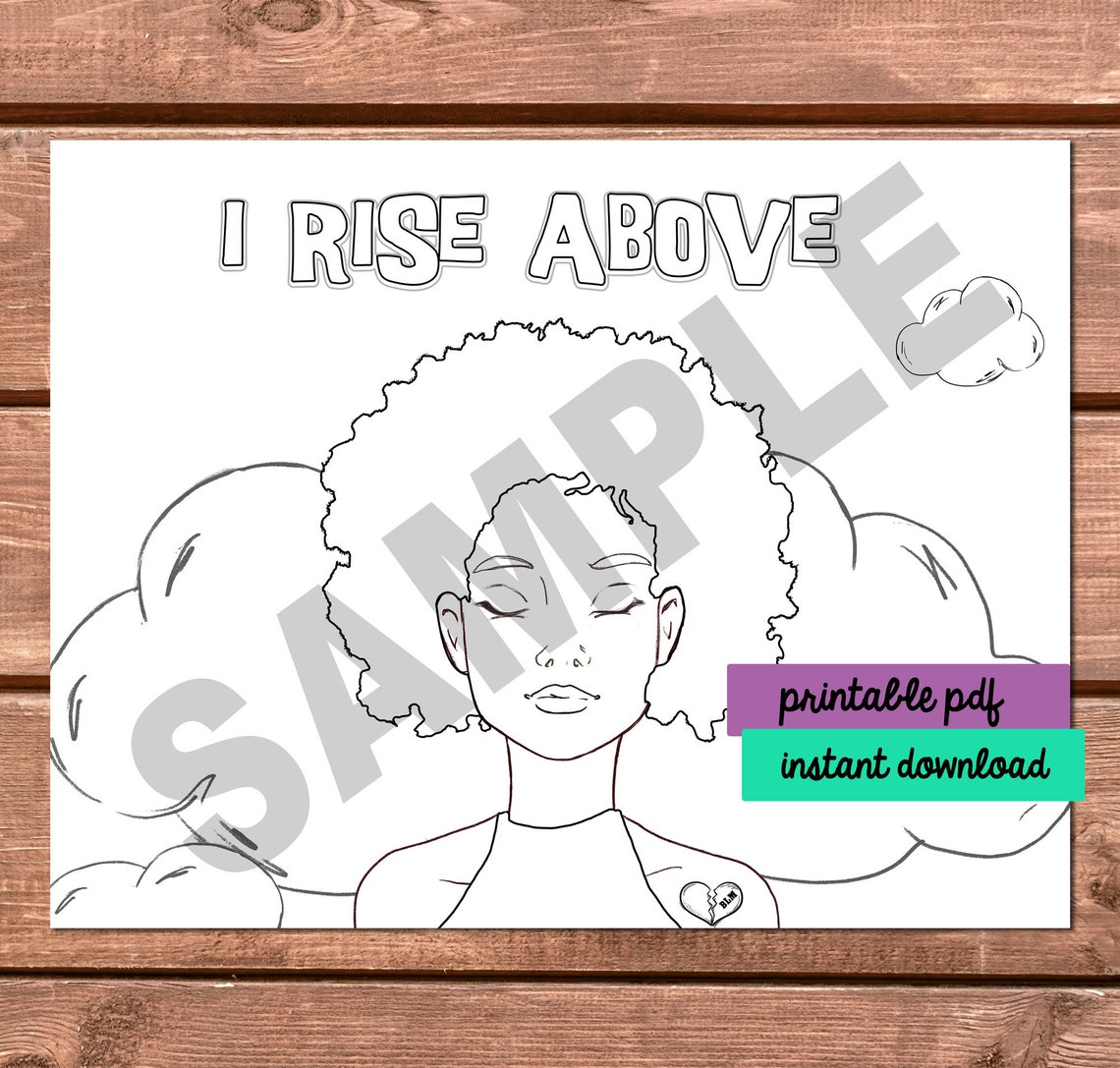 Black Lives Matter Coloring Page - African-american Woman_i Will Rise ...