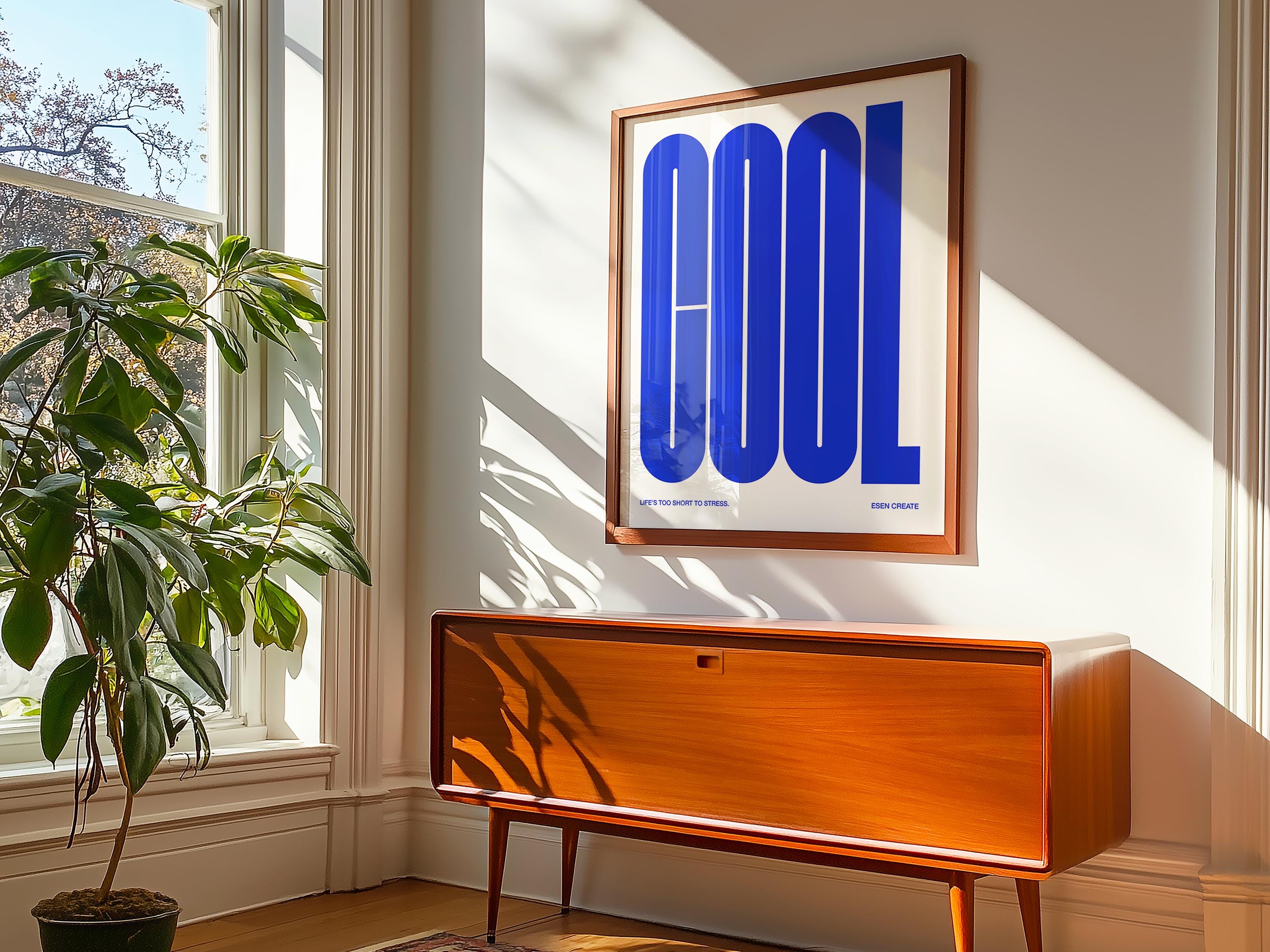 Cool Modern Wall Art in Blue | Minimalist Design | Design Studio Poster ...