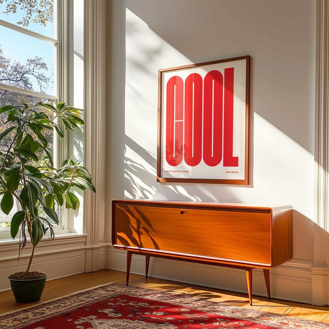Cool Modern Wall Art in Red | Minimalist Design | Design Studio Poster ...