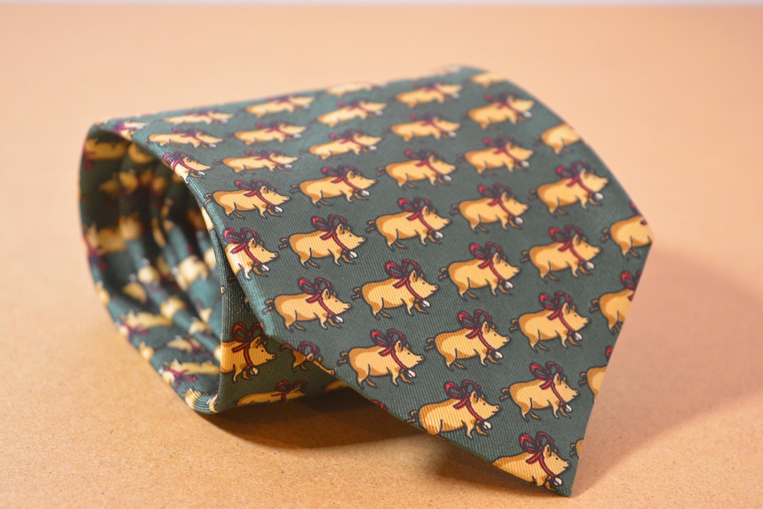 Vintage Pigs With Bows Neck Tie - 148 Cm - Etsy