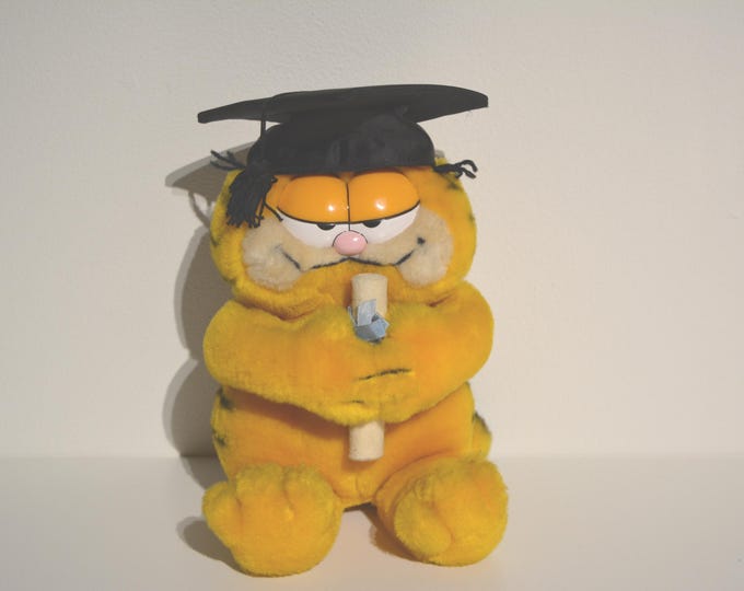 Vintage 80's Garfield Graduation Plush - Etsy