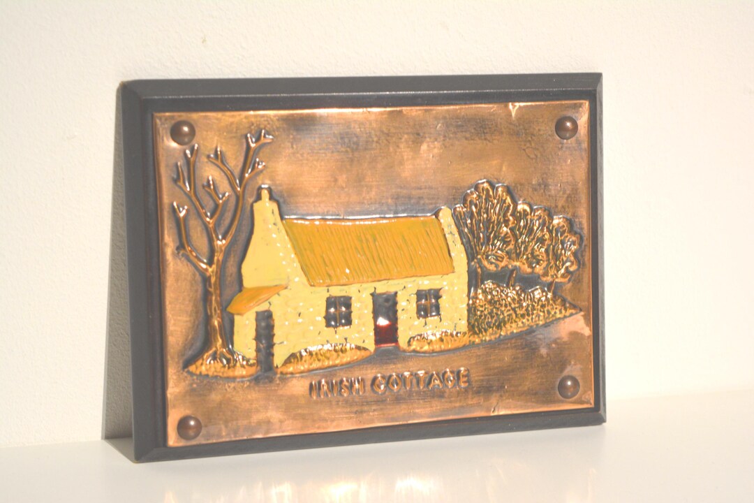 Vintage Rathbanna Ireland Irish Cottage Handmade Copper and Wood Wall ...