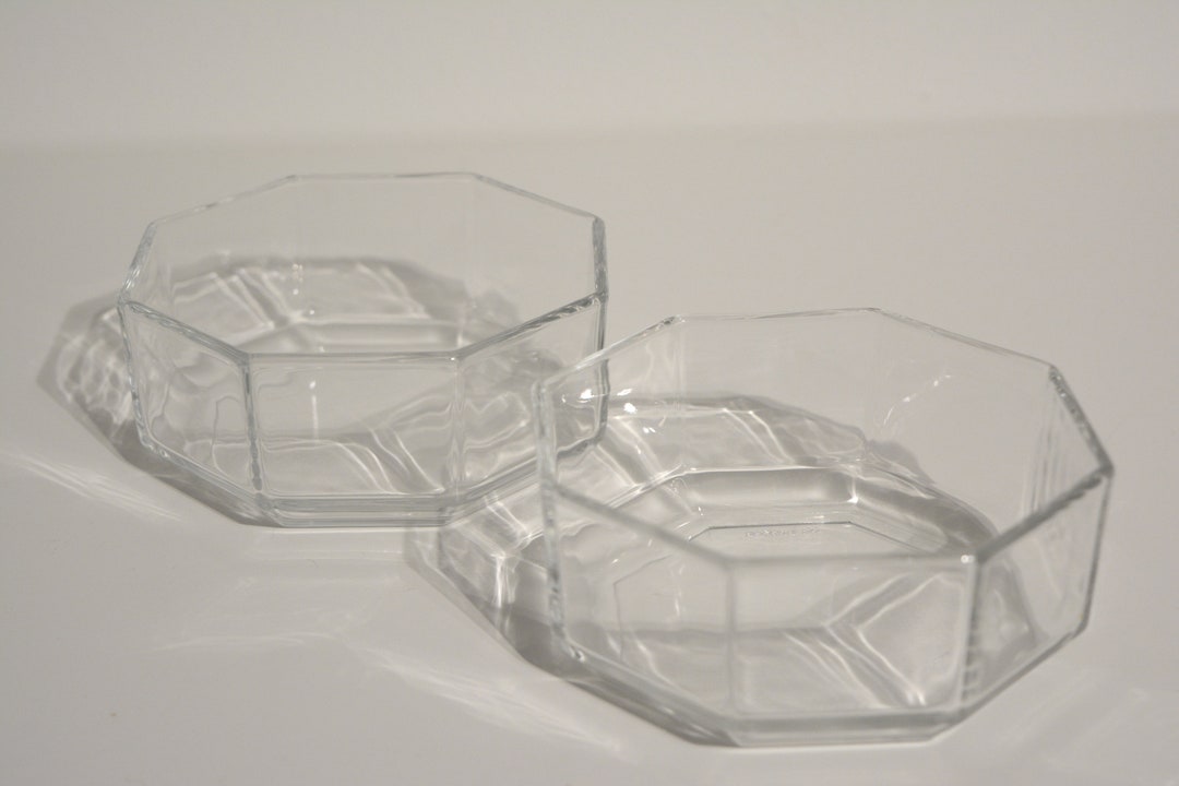 Set of 2 Vintage 80's Arcoroc Octime Transparant Octagonal Bowls Ø 11,5 ...