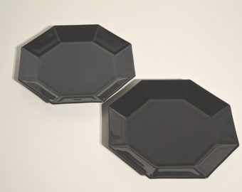 Vintage Arcoroc, Black Octime Dinnerware- Small Plates - Etsy