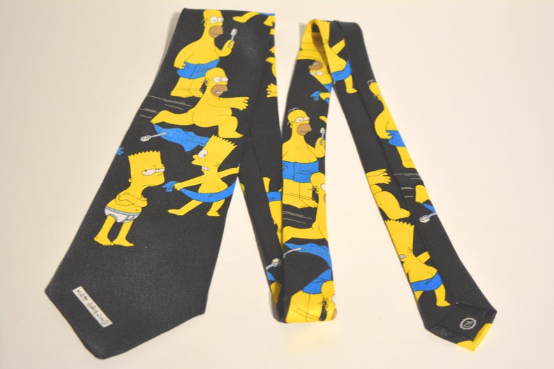 Vintage the Simpsons Bart Simpson / Homer Simpson Neck Tie - 150 Cm - Etsy