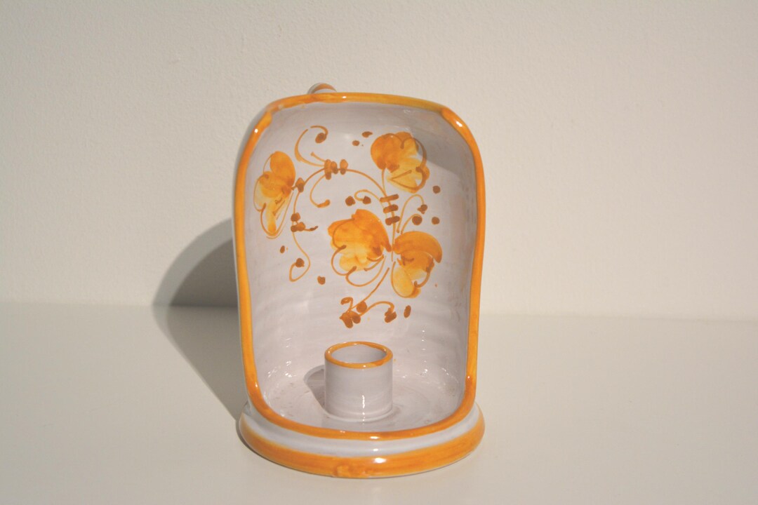 Vintage Ceramic Handheld Candle Holder / Candlestick - Etsy