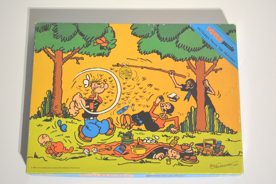 Vintage 1981 Popeye the Sailorman Jigsaw Puzzle - Picnic With Olive Oyl ...