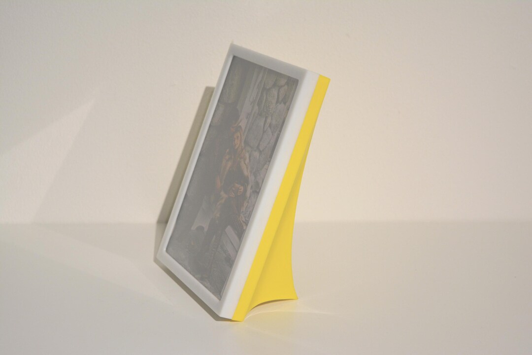 Vintage Yellow & White Space Age Design Plastic Picture Frame / Photo ...