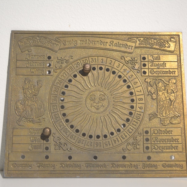 Brass Perpetual Calendar - Etsy