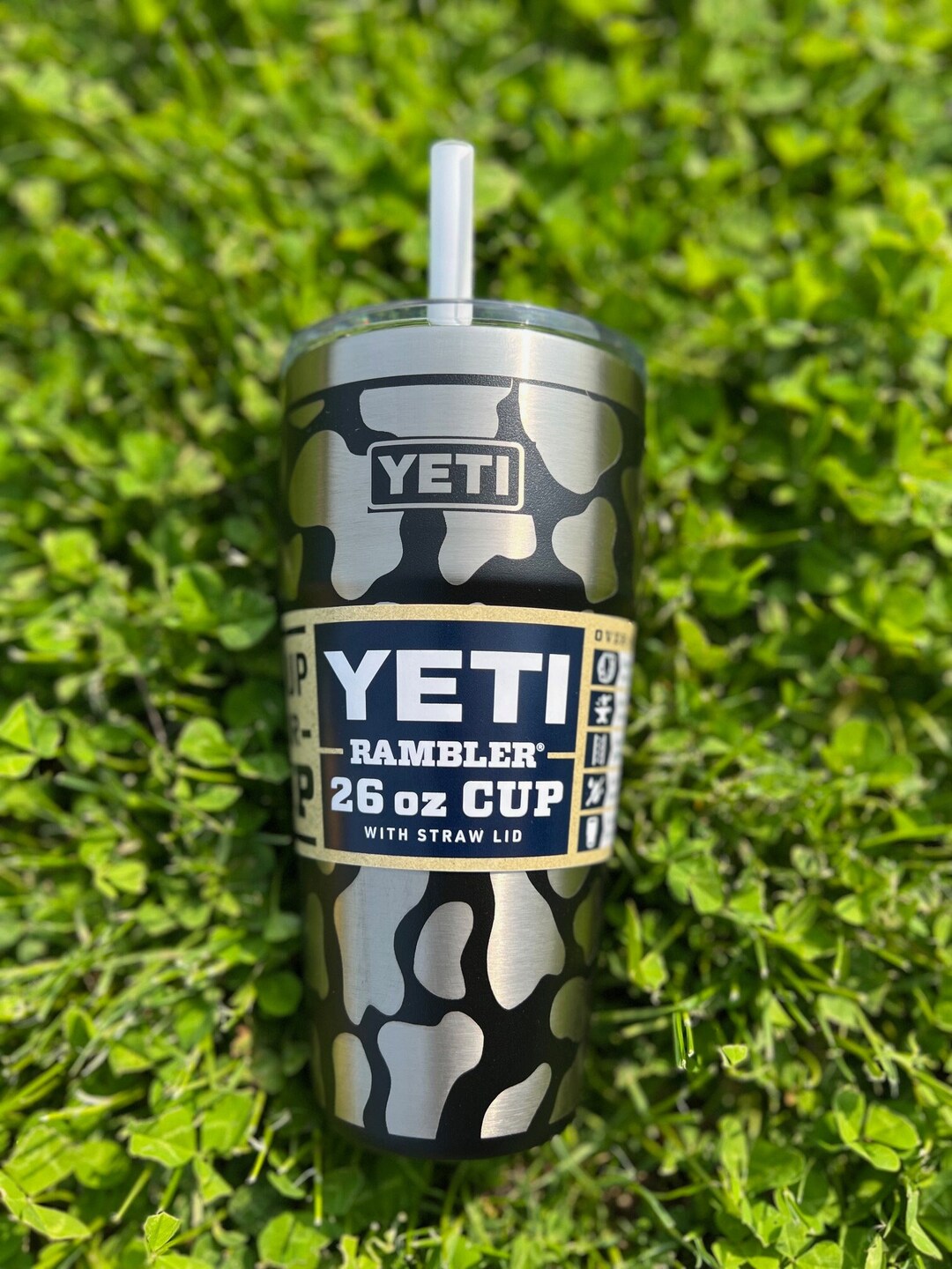 30 Oz Yeti Cow Print Laser Engraved straw Lid Not Included - Etsy