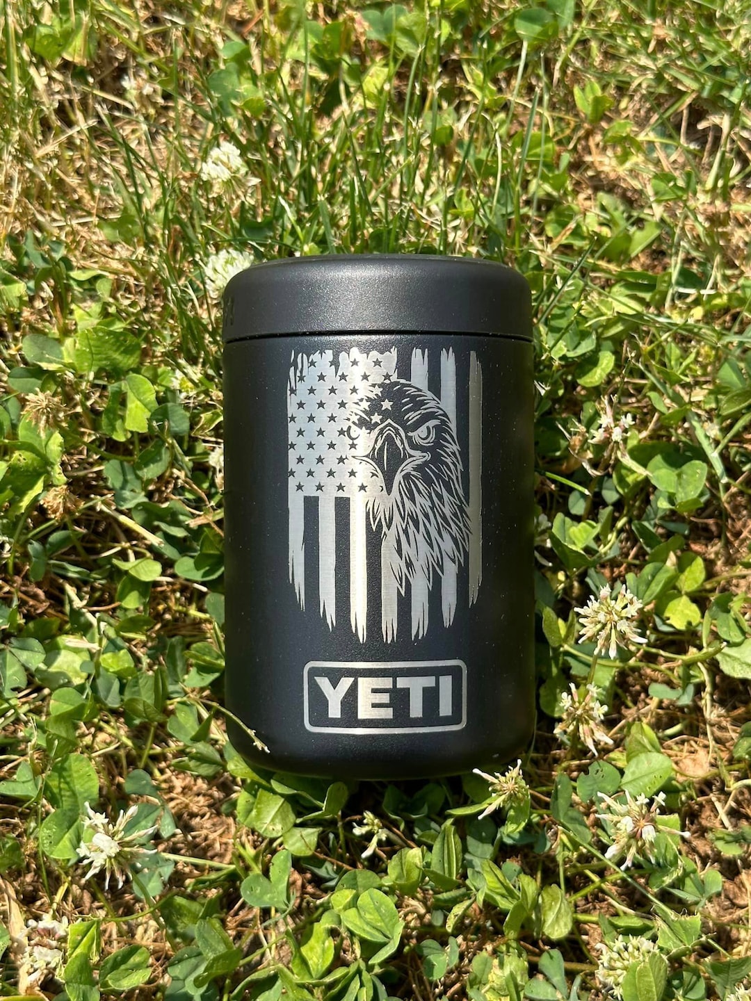 12 Oz Flag Eagle Can Yeti Koozie - Etsy
