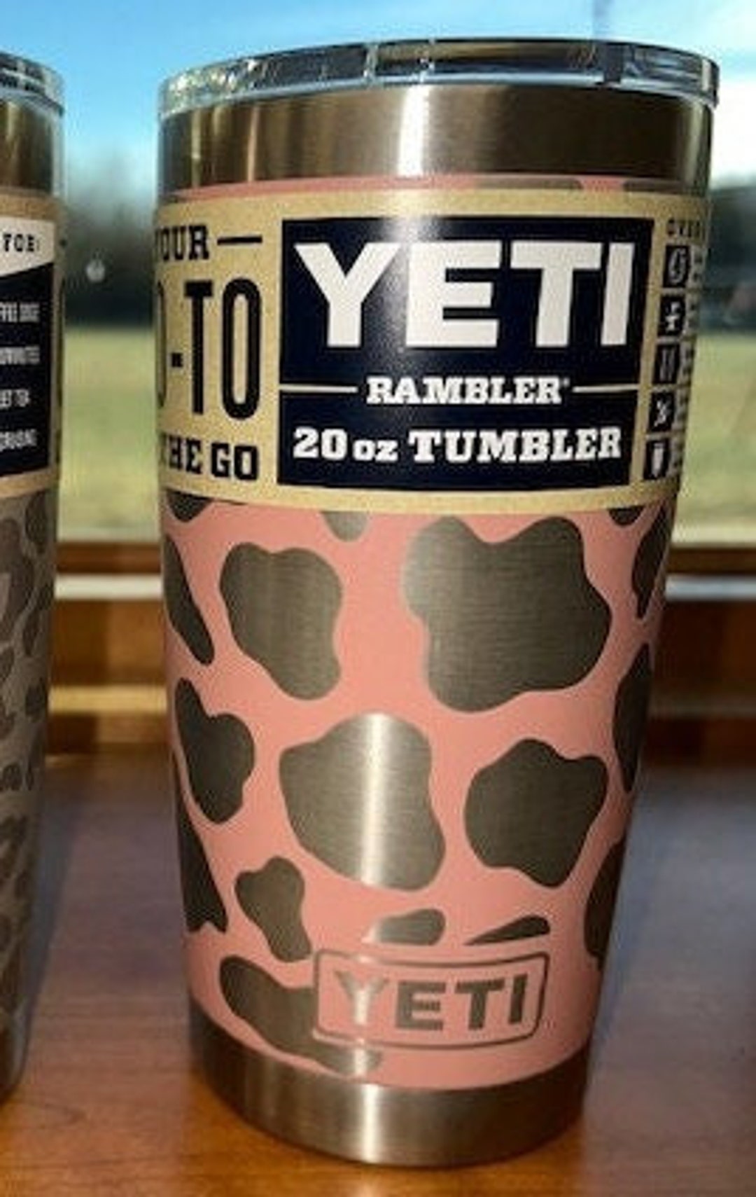 20 Oz Engraved Cow Print on a Yeti Tumbler - Etsy