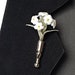 Poirot Lapel Pin Tussie Mussie Pin White Boutonniere Tiny Pin - Etsy