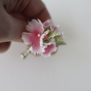 Poirot Lapel Pin Sweet William Pink Boutonniere Lapel Vase Pin Tussie ...