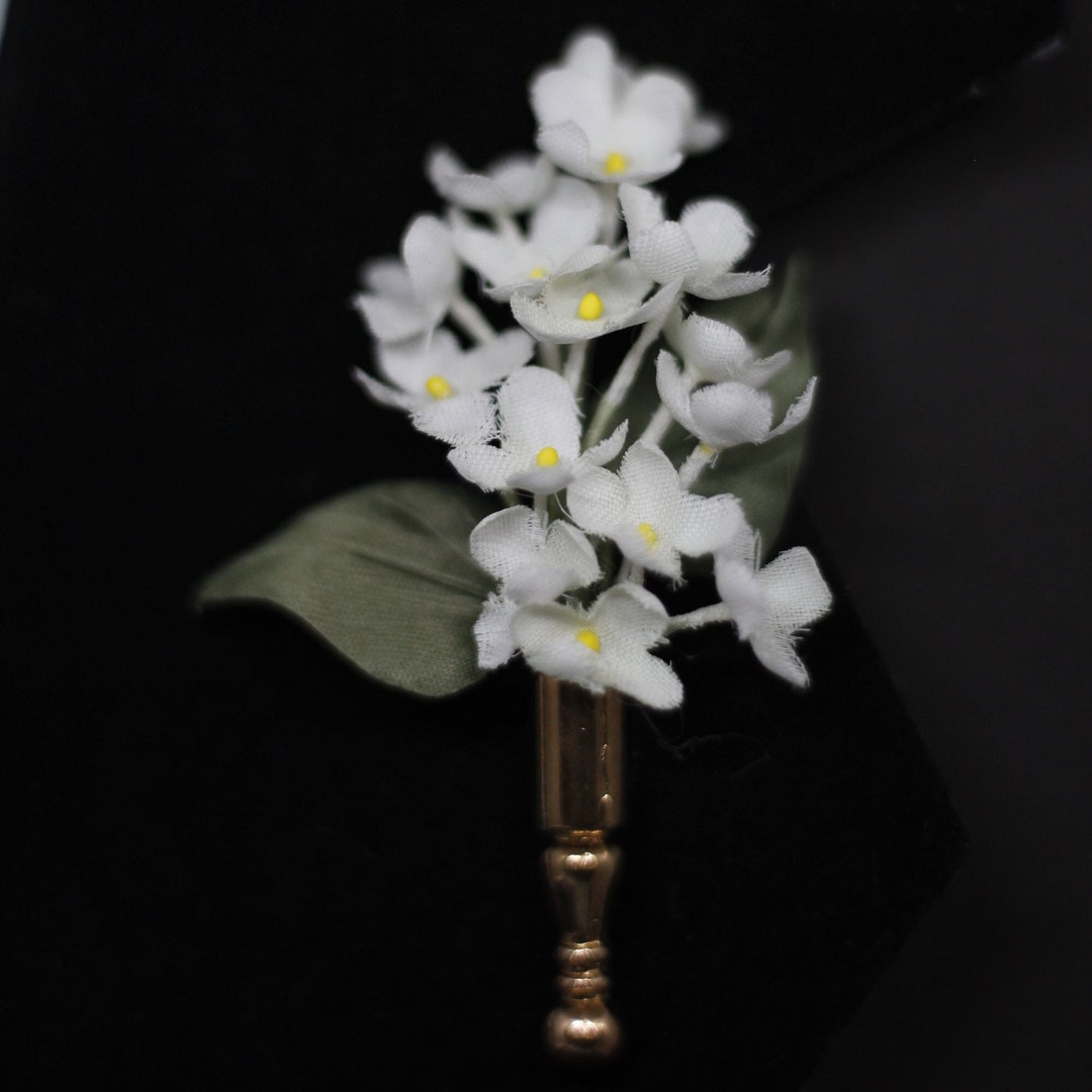 Tussie Mussie Hercule Poirot Lilac Flower Jewelry Tiny Pin - Etsy