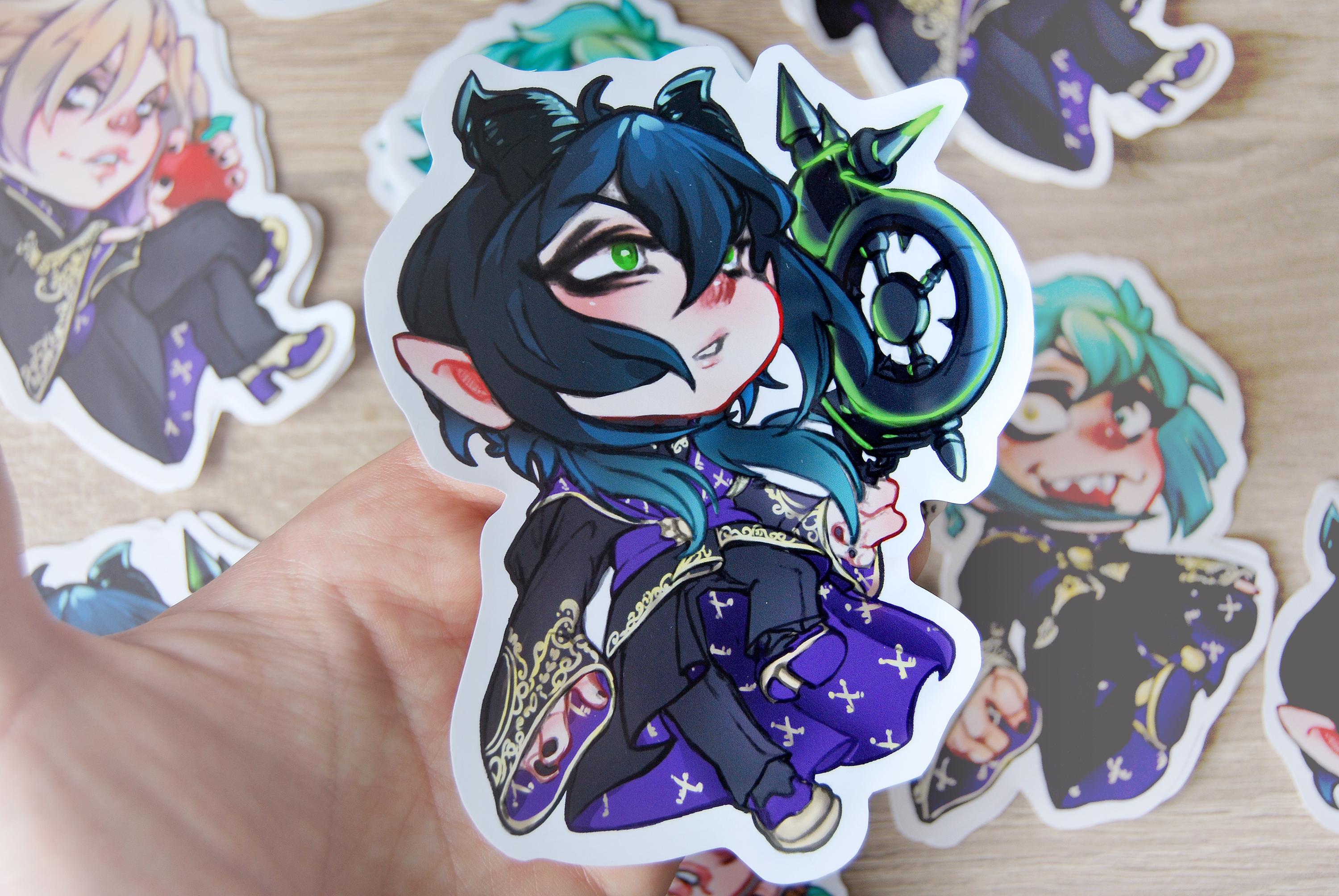 TWISTED WONDERLAND Big Stickers Chibi Glossy – Malleus, Vil, Floyd ...