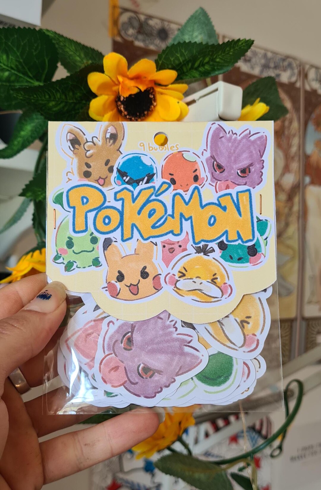Pokemon Sticker Pack - Psyduck, Charmander, Squirtle, Bulbasaur, Eevee ...