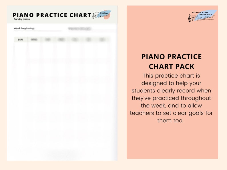 Piano Practice Chart PDF - Piano Printable Pdf, Students Piano Practice ...