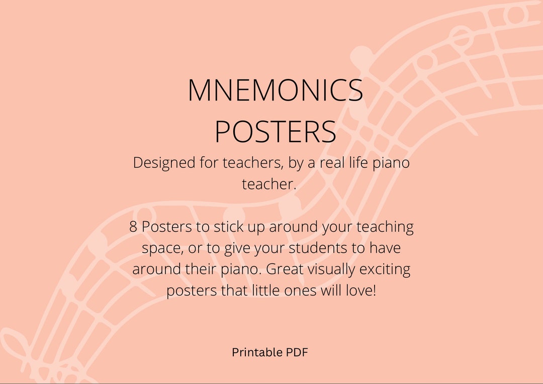 Mnemonic Posters,sheet Music,note Reading,music Lessons, Piano Lessons ...