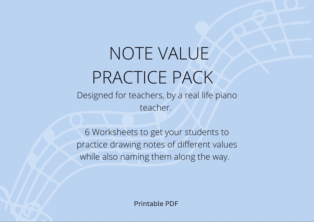 Note Value Practice Pack,stave Practice,music Lessons, Piano Lessons ...
