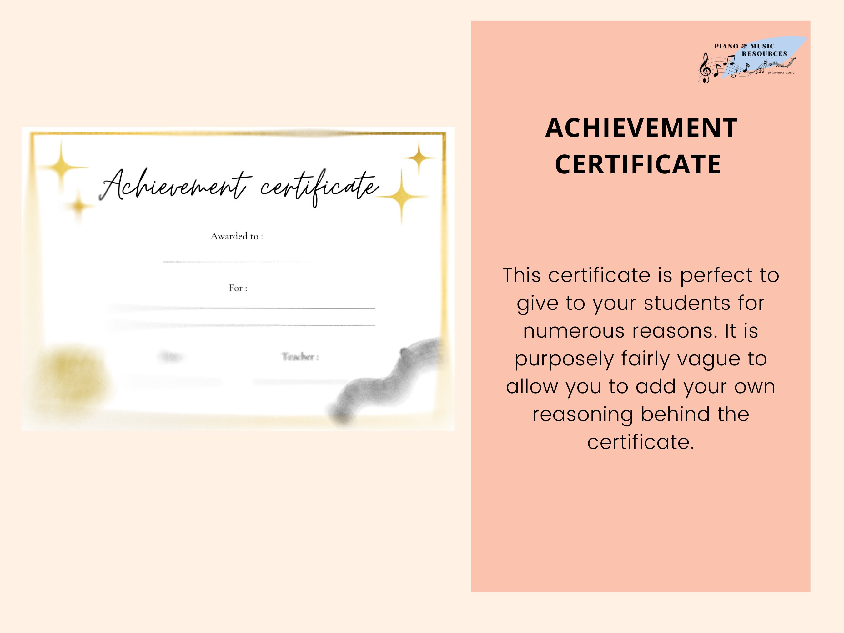 Music Lesson Certificate, Achievement Certificate,music Lesson ...