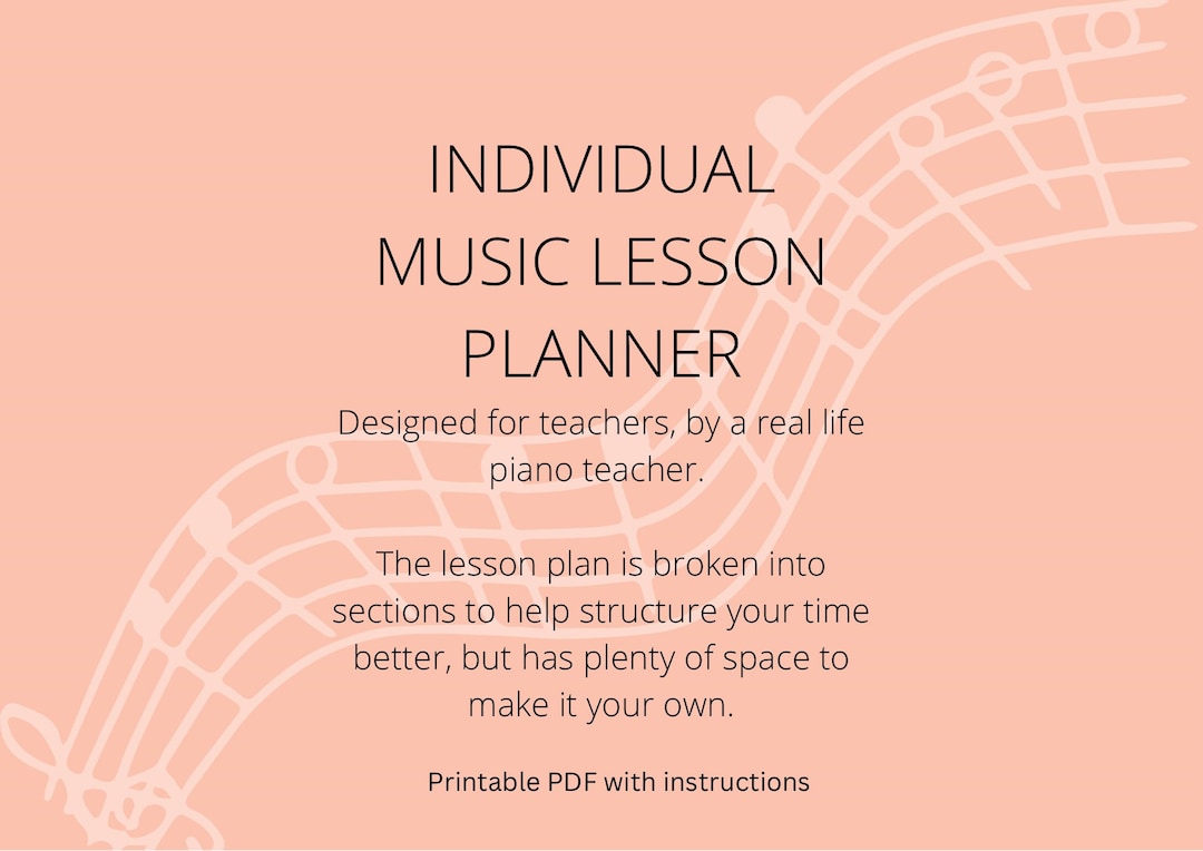 Individual Music Lesson Planner Pdf,piano Printable,music Theory ...