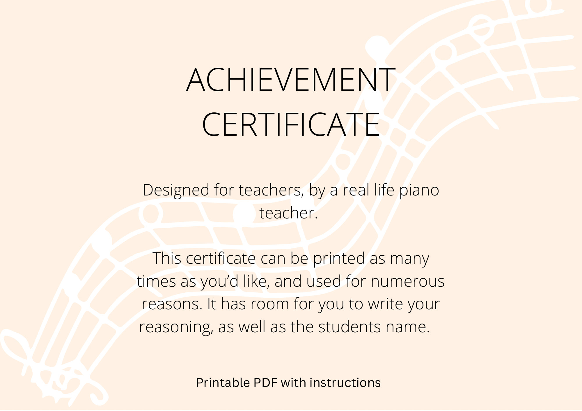 Music Lesson Certificate, Achievement Certificate,music Lesson ...