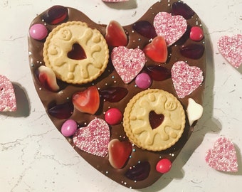 Heart Chocolate Slab - Etsy UK