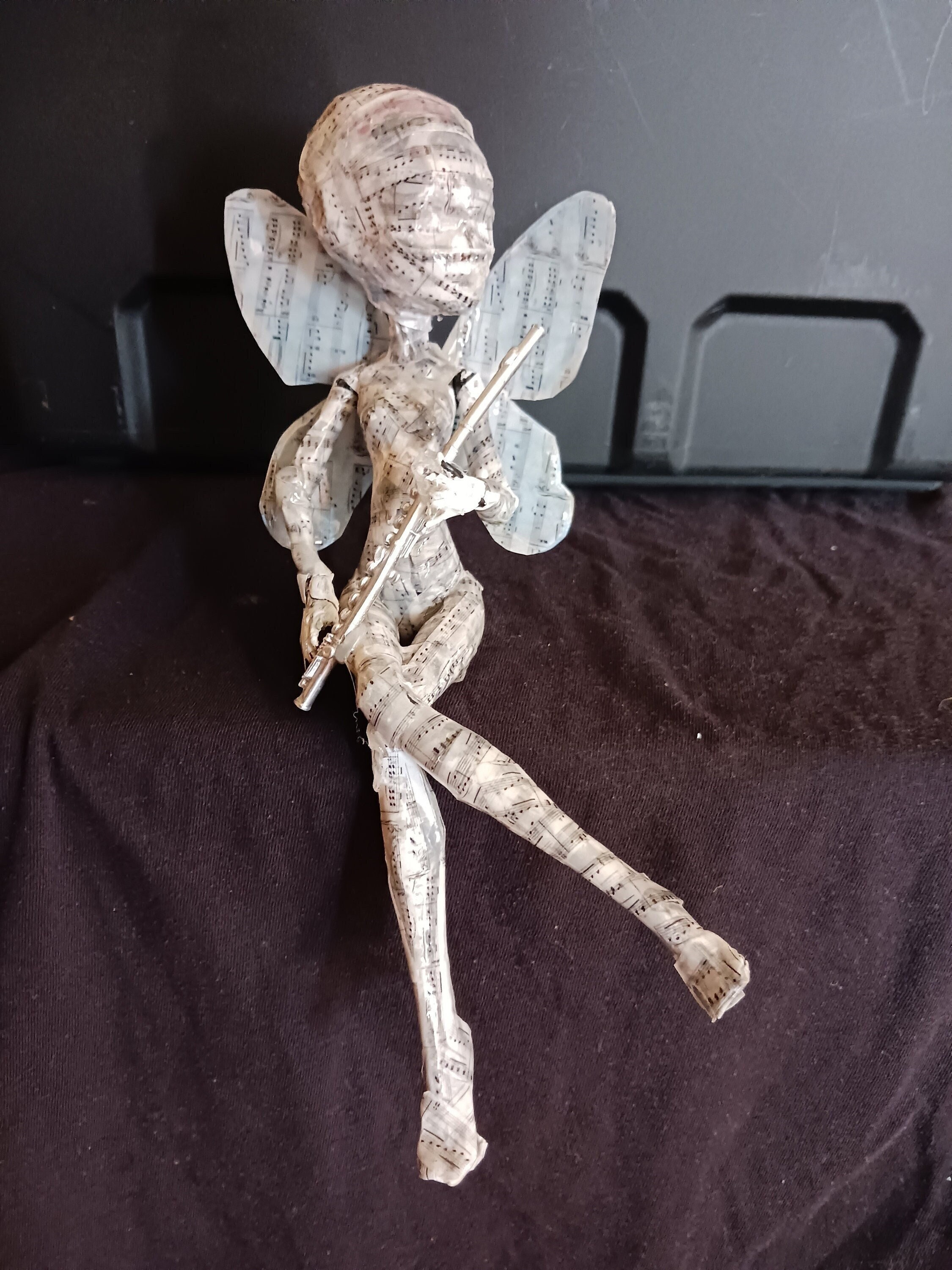 Papier Paper Mache Figure Flute Fairy Pixie Sculpture - Etsy