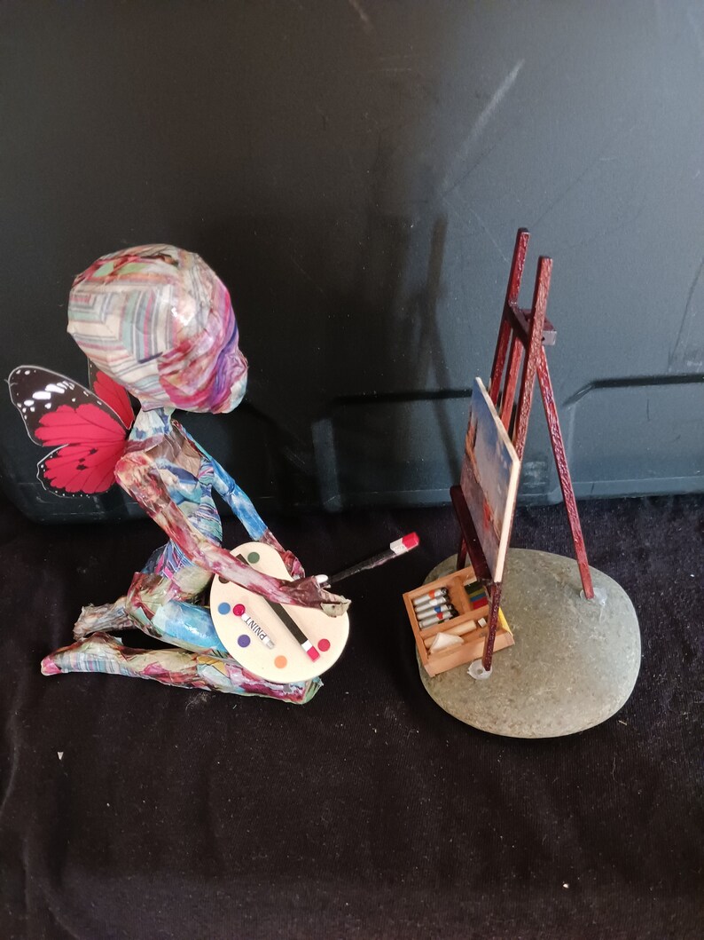 Papier Paper Mache Figure Sculpture Artist Fairy Pixie Shelf - Etsy