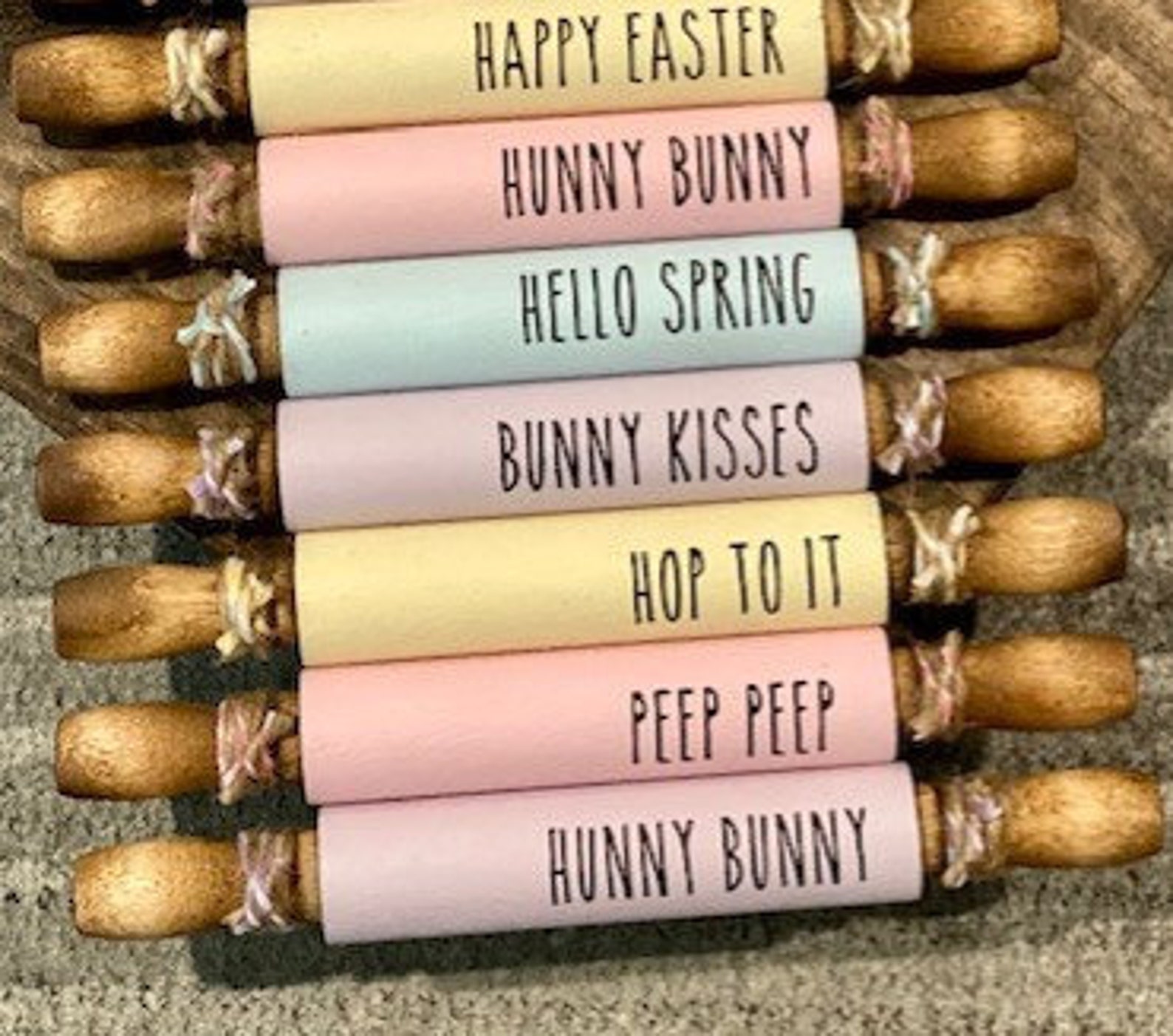 Easter Rolling Pins Easter Tiered Tray Décor Spring Tiered - Etsy