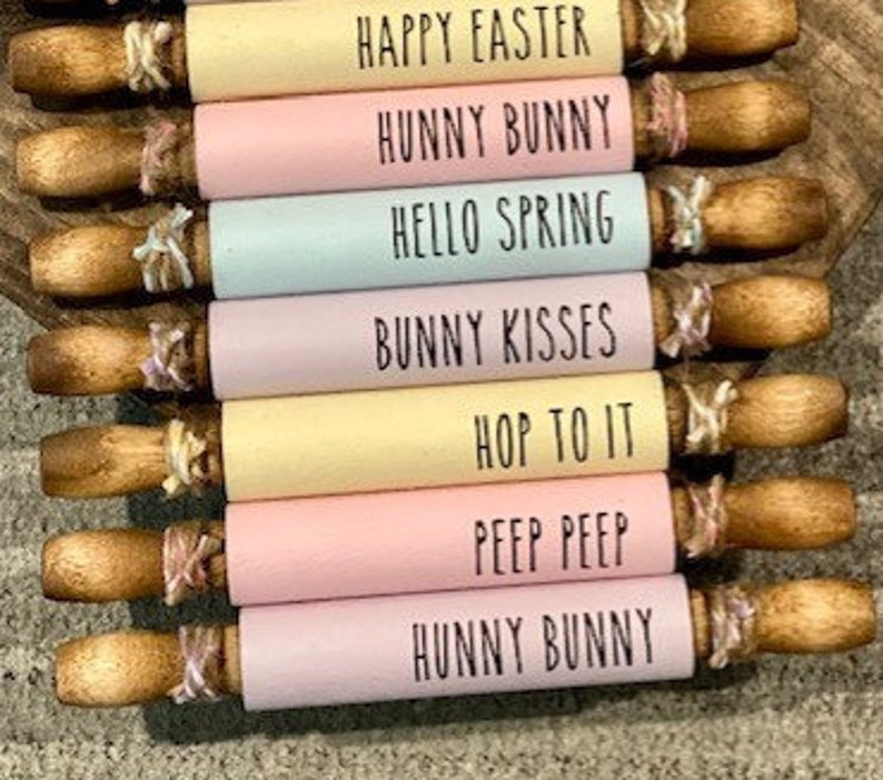 Easter Rolling Pins Easter Tiered Tray Décor Spring Tiered | Etsy