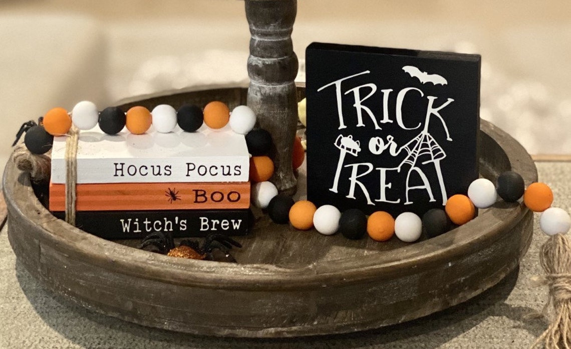 Halloween Small Wood Signs Halloween Decor Hand-Painted | Etsy