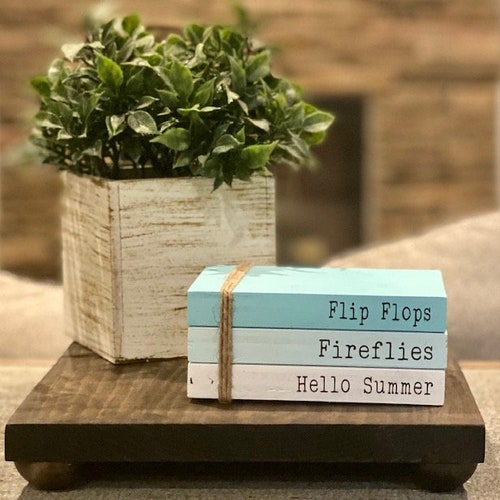 Beach Mini Book Stack Summer Coffee Bar Beach Decor - Etsy