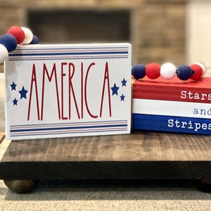 Patriotic Book Stacks | Summertime Book Bundles | USA Decor | Farmhouse ...