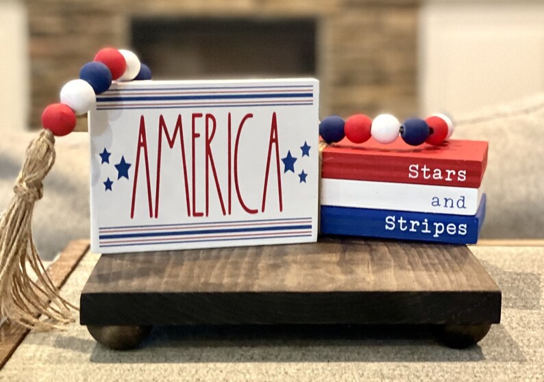 Patriotic Book Stacks Summertime Book Bundles USA Decor | Etsy
