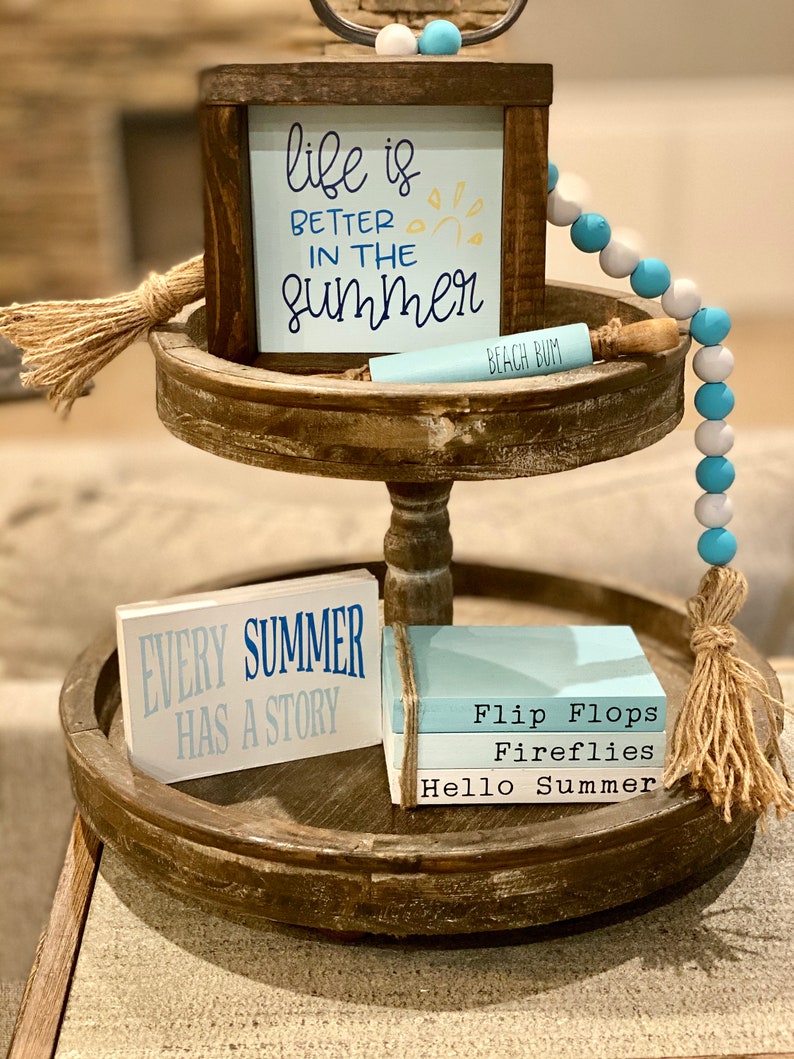 Beach Bundle Rustic Farmhouse Decor for Tiered Trays-5 Piece - Etsy
