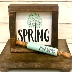 Spring Tiered Tray Decor, Spring Riser Decor, Wood Sign, Book Stack ...
