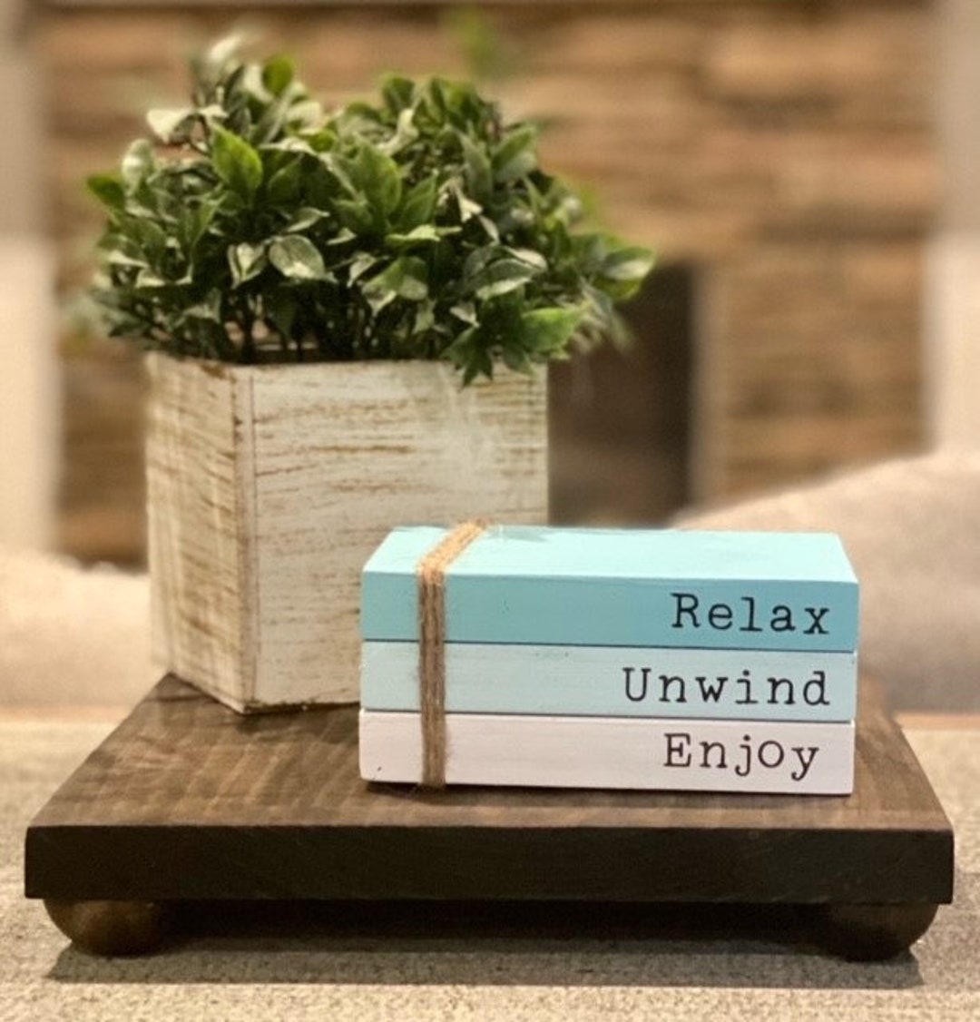 Beach Book Stack, Mini Book Bundle, Beach Tiered Tray Decor, Wooden ...