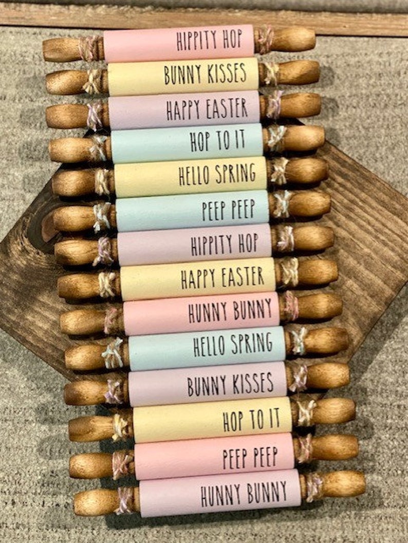 Easter Rolling Pins Easter Tiered Tray Décor Spring Tiered - Etsy