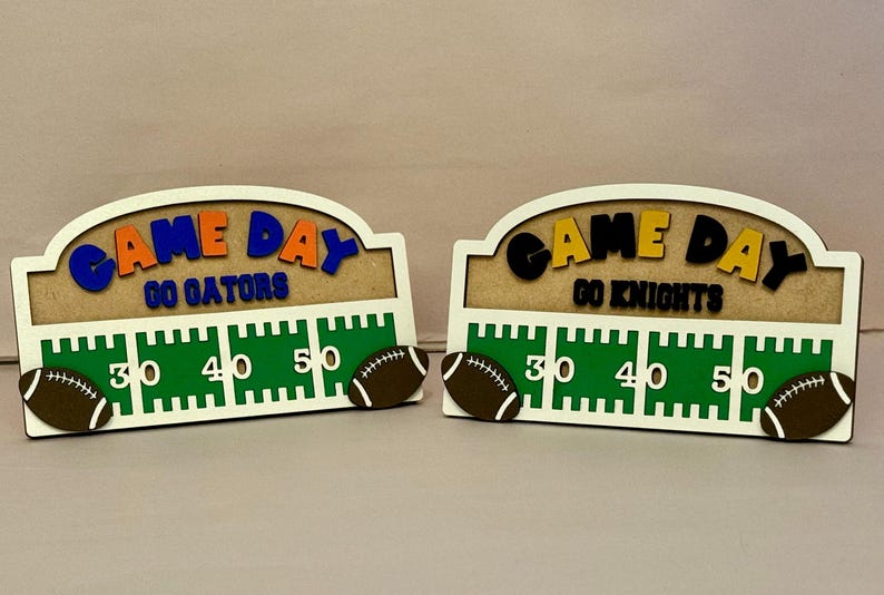 Personalized Football Team Sign, Handmade Game Day Decor - Etsy