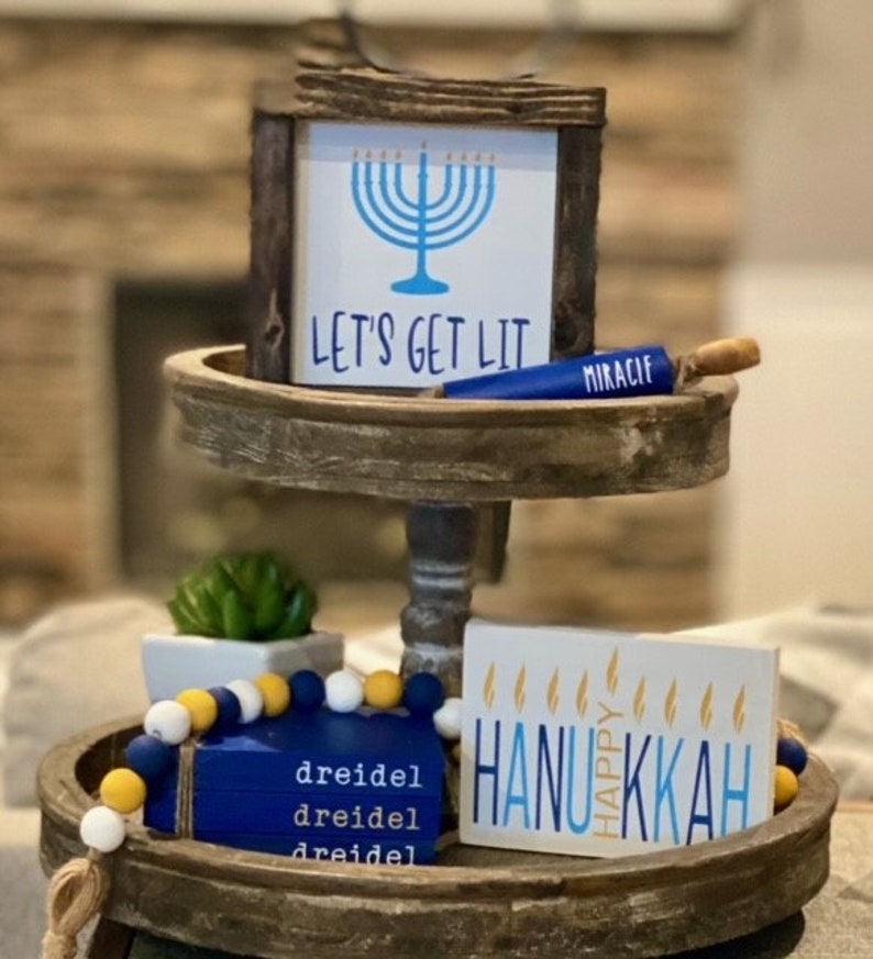 Hanukkah Framed Signs Hanukkah Decor Hanukkah Tiered Tray | Etsy