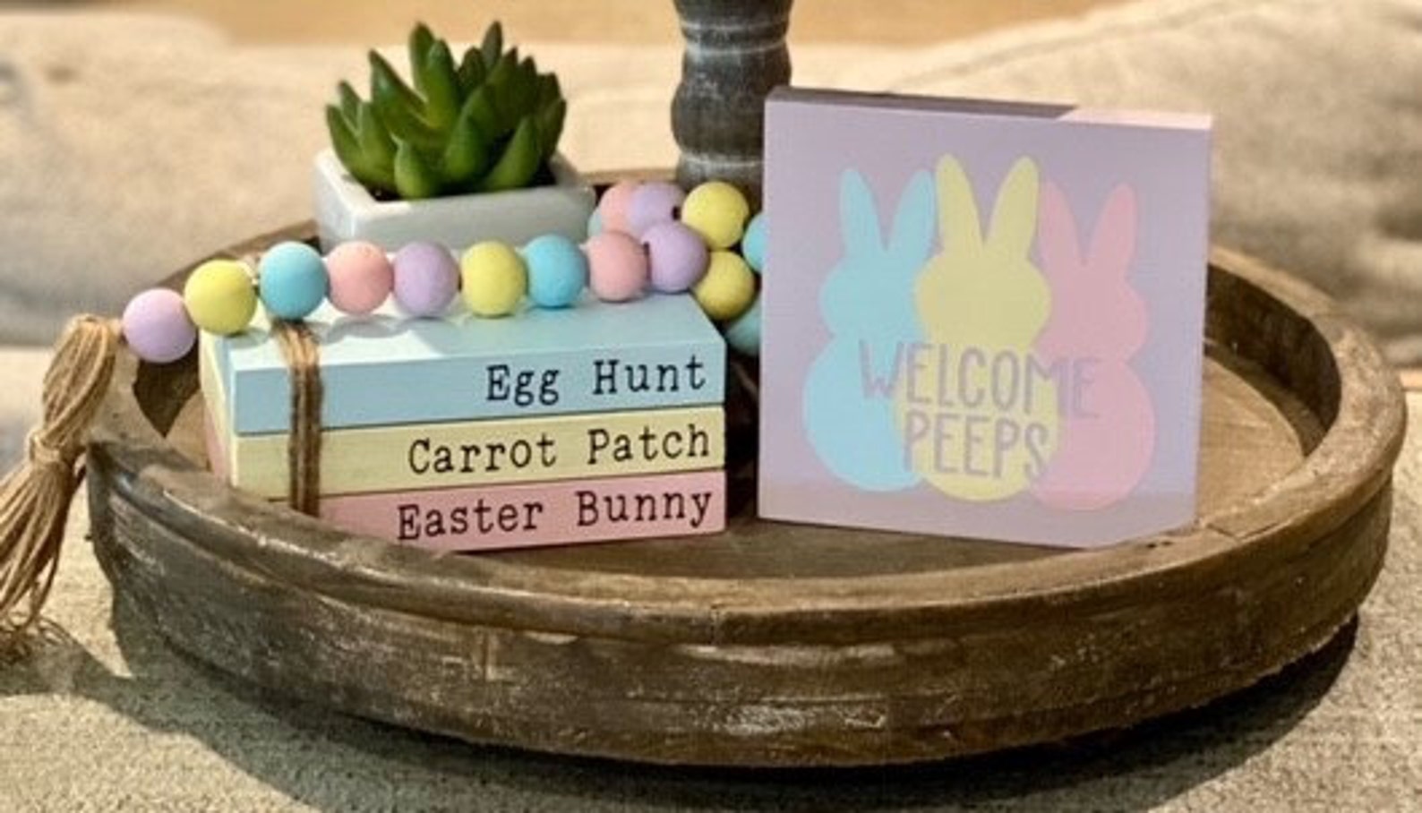 Easter Rolling Pins Easter Tiered Tray Décor Spring Tiered - Etsy