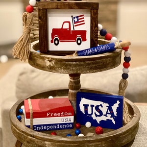 Patriotic Book Stacks | Summertime Book Bundles | USA Decor | Farmhouse ...