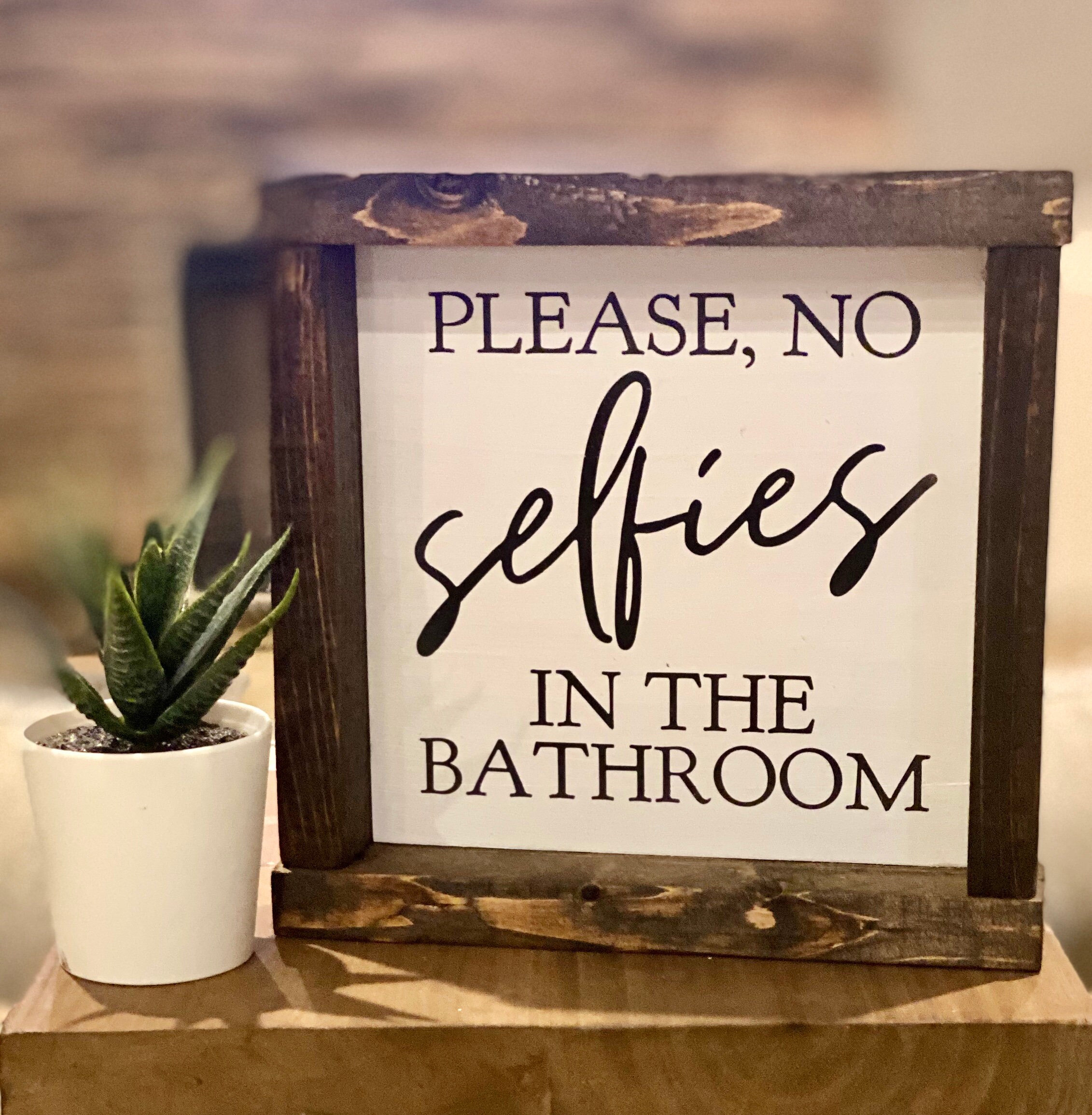 Funny Farmhouse Bathroom Wood Sign, Restroom Decor - Etsy