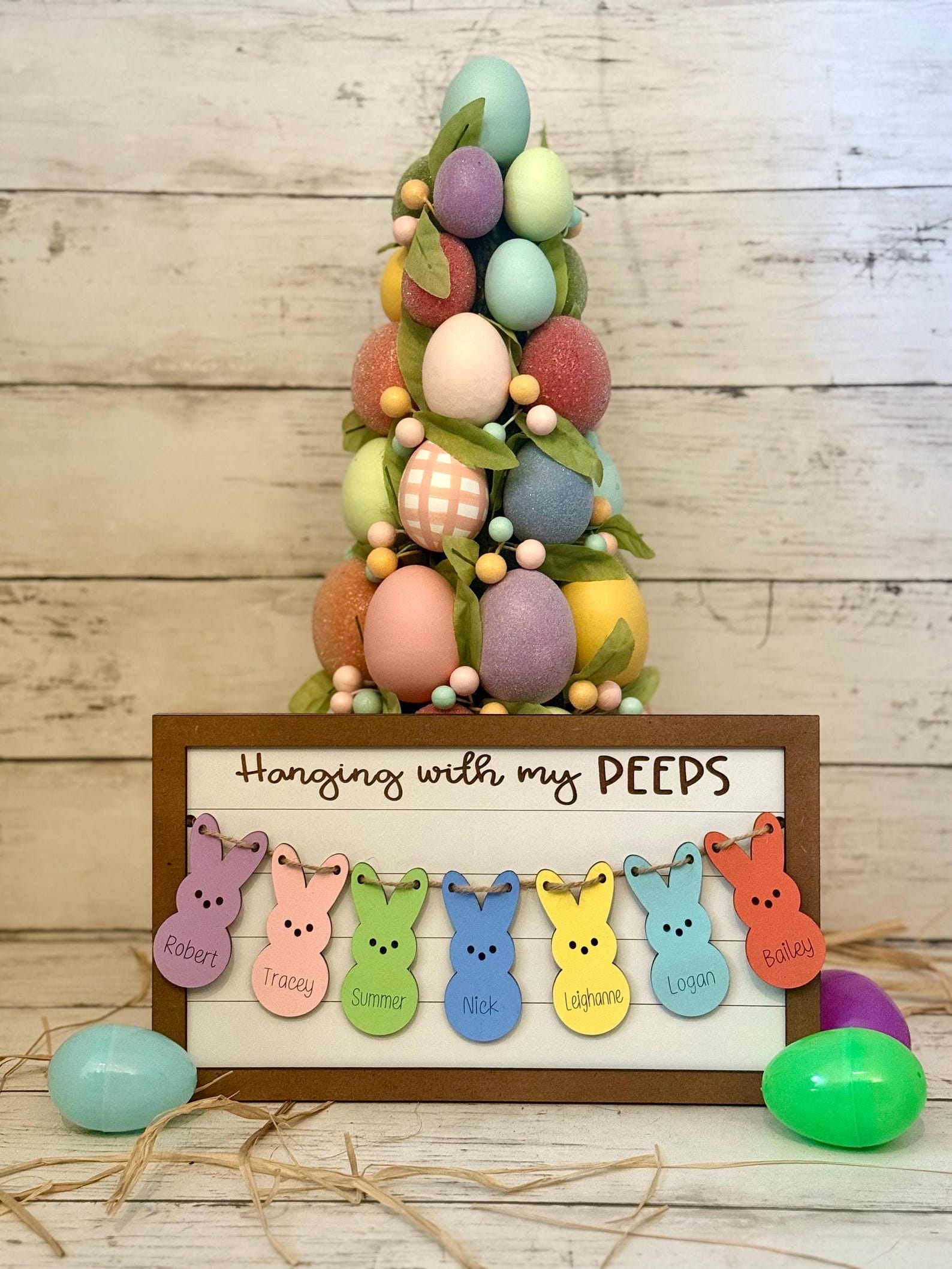 Personalized Easter Sign, Hanging With My Peeps, Easter Sign ...
