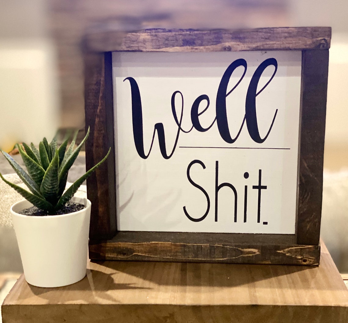 Funny Farmhouse Bathroom Wood Sign, Restroom Decor - Etsy