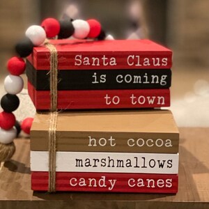 Handmade Christmas Book Stack | Holiday Tiered Tray Decor - Etsy