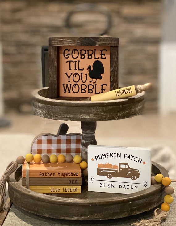 Thanksgiving Decor-5 Piece Set-book Stacks-beaded | Etsy